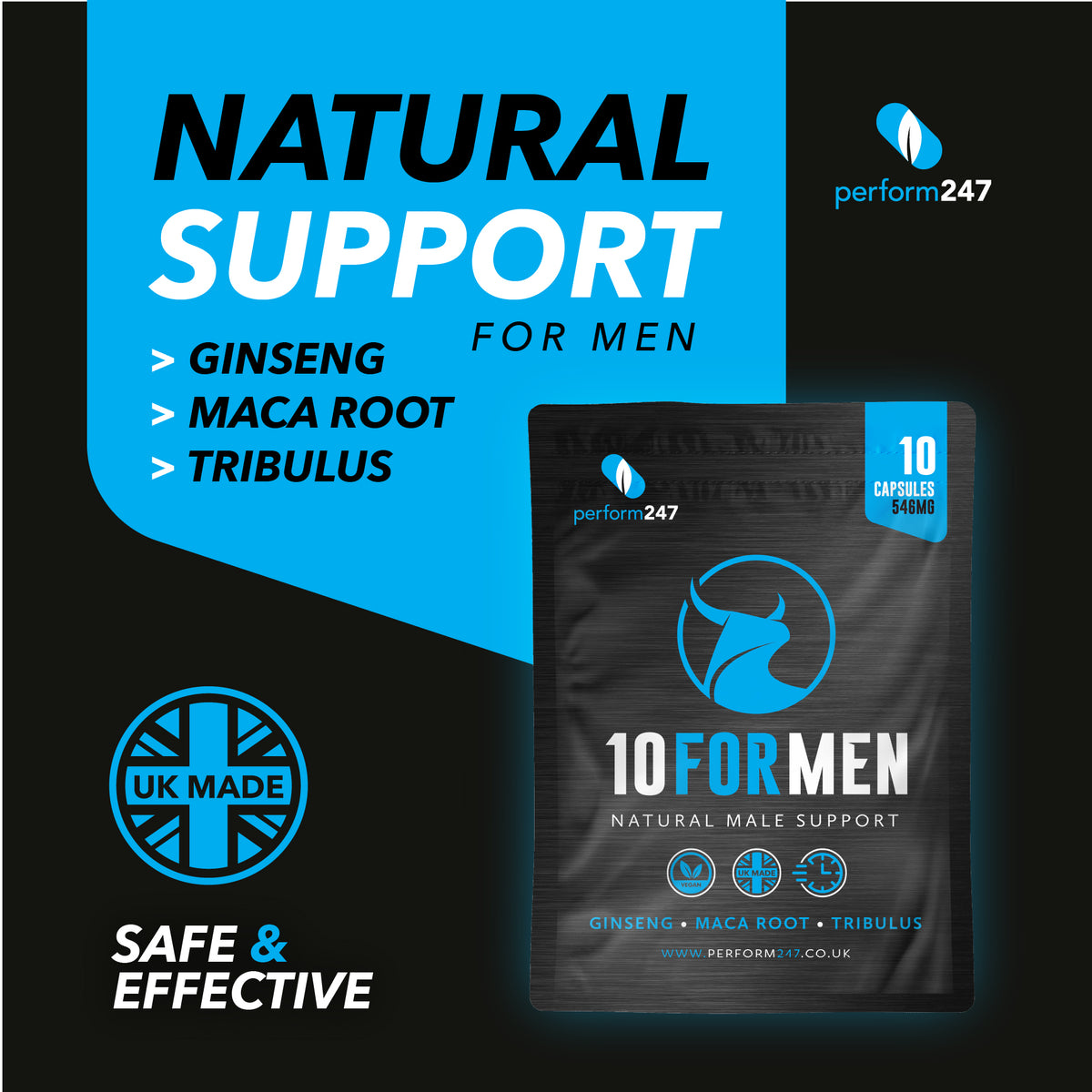 Ten for Men - Male Support Supplement. 10 Capsules. – Perform247